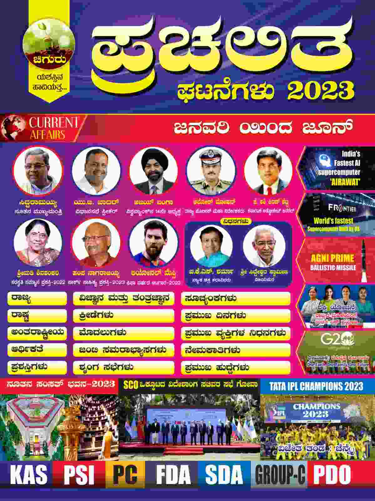 Buy Chiguru Prachalitha Ghatanegalu 2023 Chiguru Current Affairs Book ...